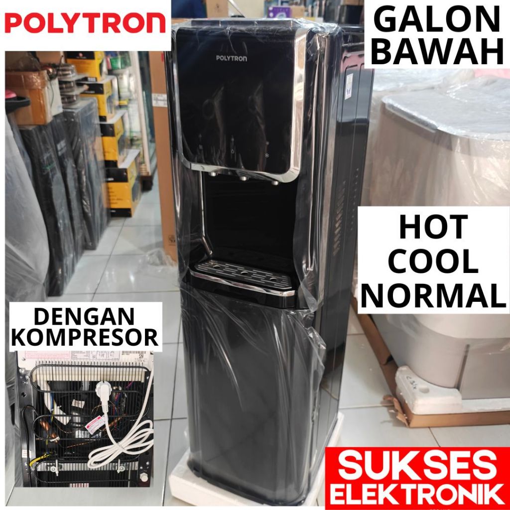 Jual DISPENSER GALON BAWAH POLYTRON PWC-615 KOMPRESOR PANAS DINGIN HOT ...