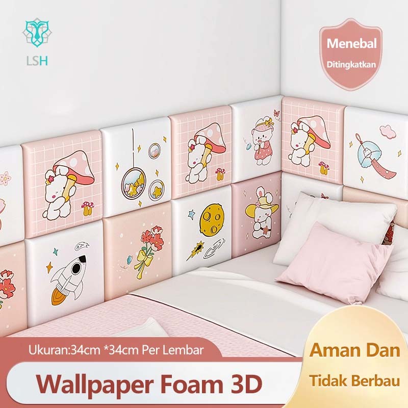 Jual Wallpaper Foam 3D (UK:34x34CM Tebal : 8 mm) Headboard Bed / Wall ...