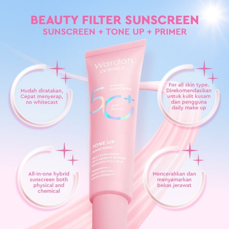 Jual WARDAH UV SHIELD TONE UP SUNSCREEN SPF 50+PA+++ | TONE UP ...