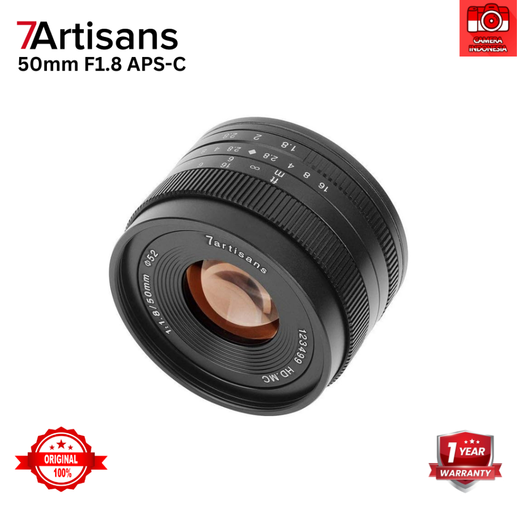 Jual 7artisans Lens 50mm F1.8 APS-C for E-Mount, Fuji FX Mount, EOS M, M4/3 Lensa Kamera ...