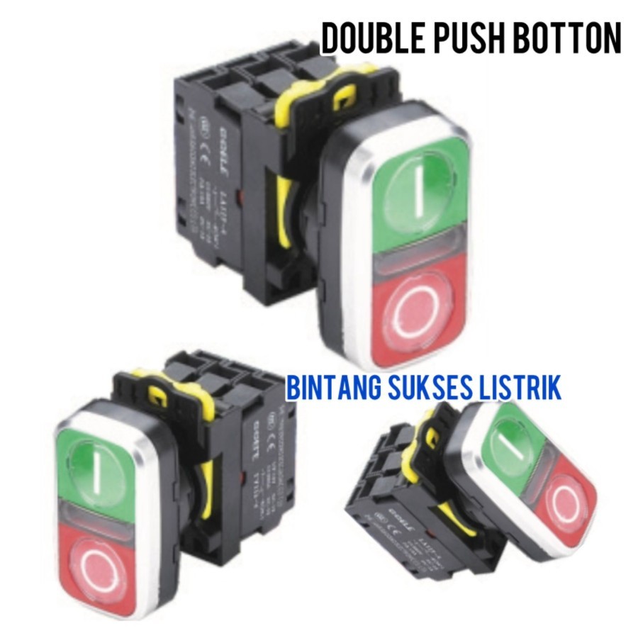 Jual ORIGINAL Push Button Double Lampu LED LA115-A5-11RD/1 Pus Buton ...