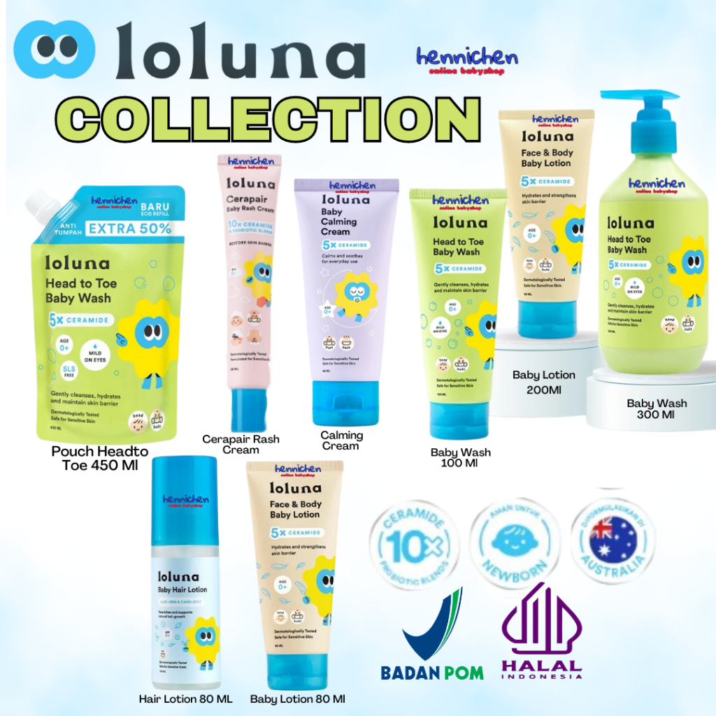 Jual LOLUNA Head to Toe Baby Wash | Face & Body Lotion | Hair Lotion ...