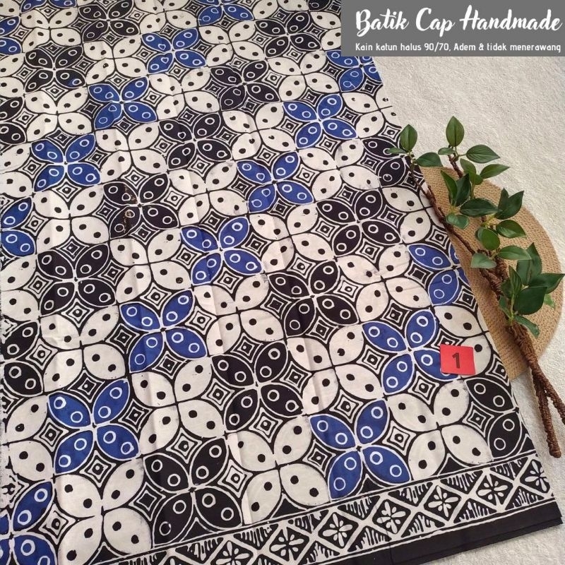 Jual Kain Batik Biru Hitam Motif Kawung Bahan Halus Seragam Kantor ...