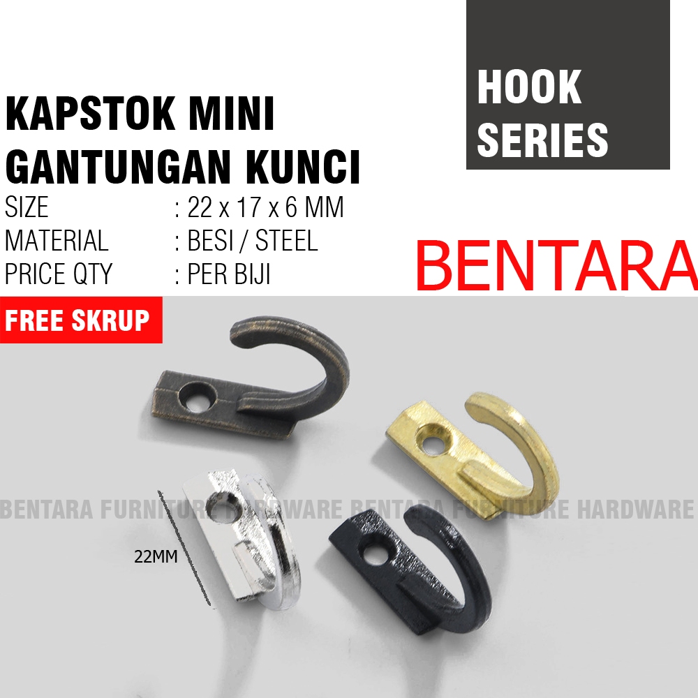 Jual KAB.J-22.1 KAPSTOK BESI J-HOOK MINI 22MM 1 KAIT , GANTUNGAN KUNCI ...