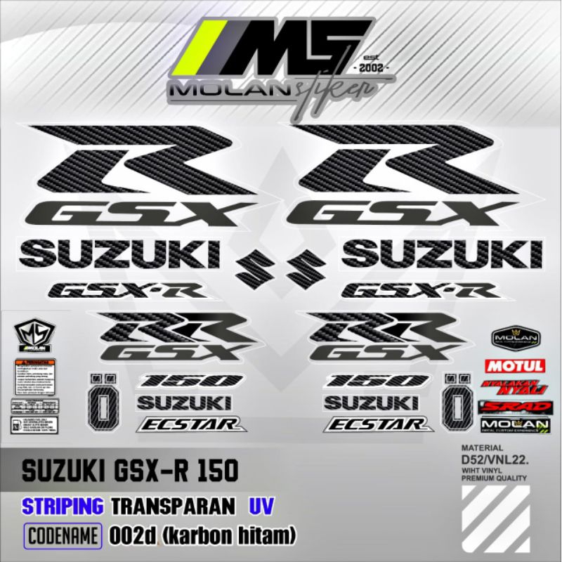 Jual Decal Sticker Striping Variasi Transparan Uv Suzuki GSX R 150 GSX ...