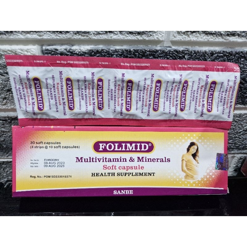 Jual FOLIMID STRIP ISI 10 KAPSUL - Multivitamin dan Mineral Selama Masa ...