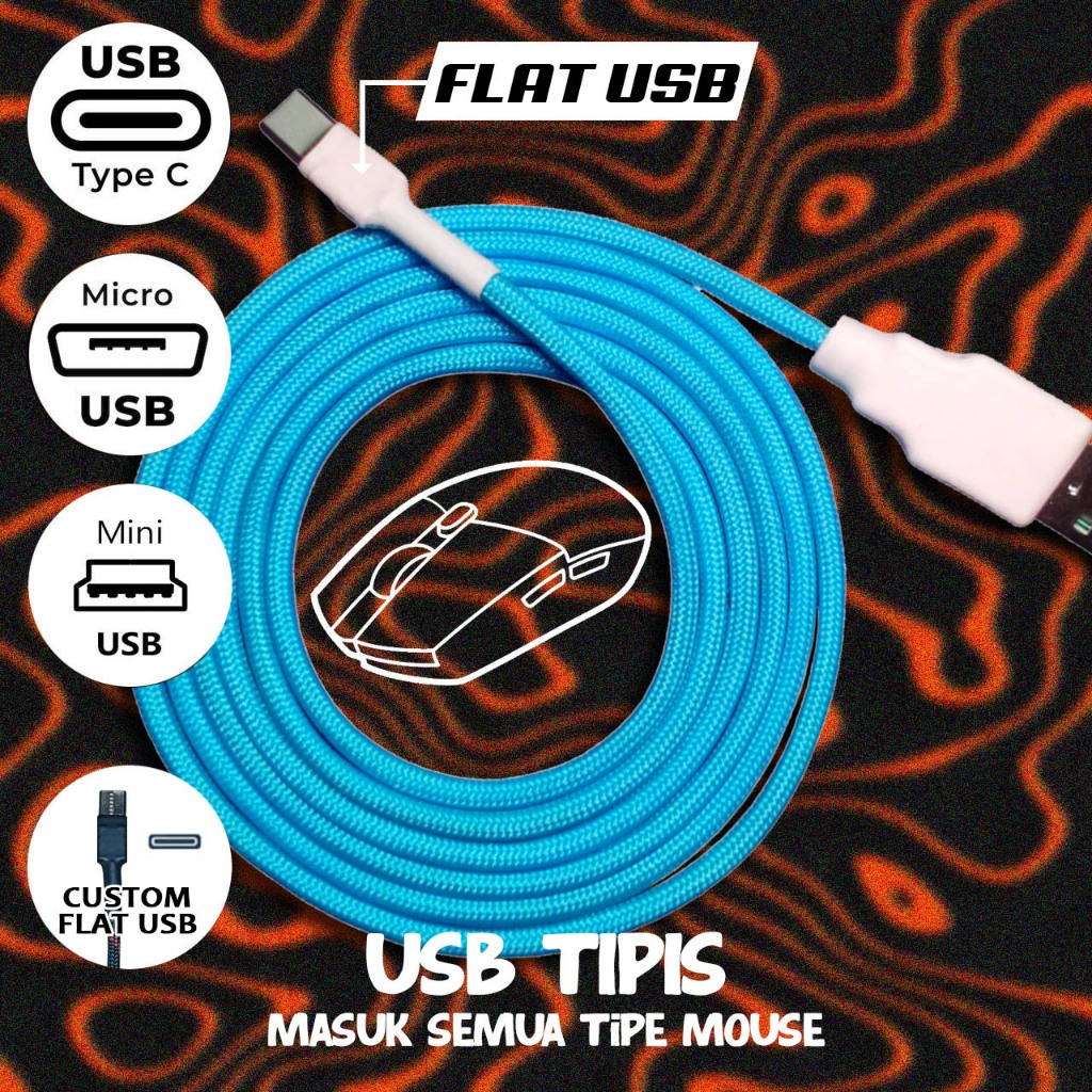 Jual Kabel Mouse USB Type-C & Micro usb & Mini usb Replacement Cable ...