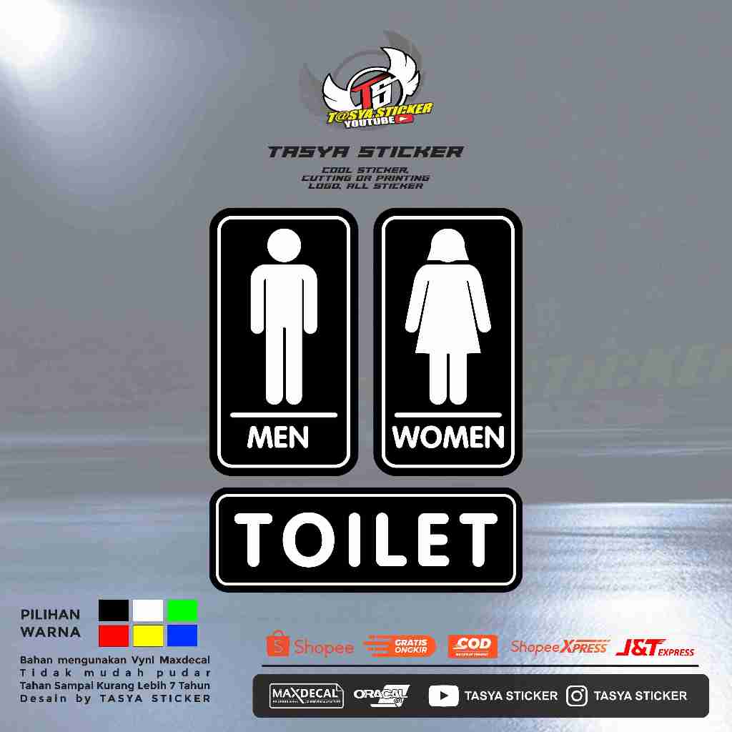 Jual Sticker TOILET 30x37cm Cutting Sticker Bahan Awet tidak mudah ...