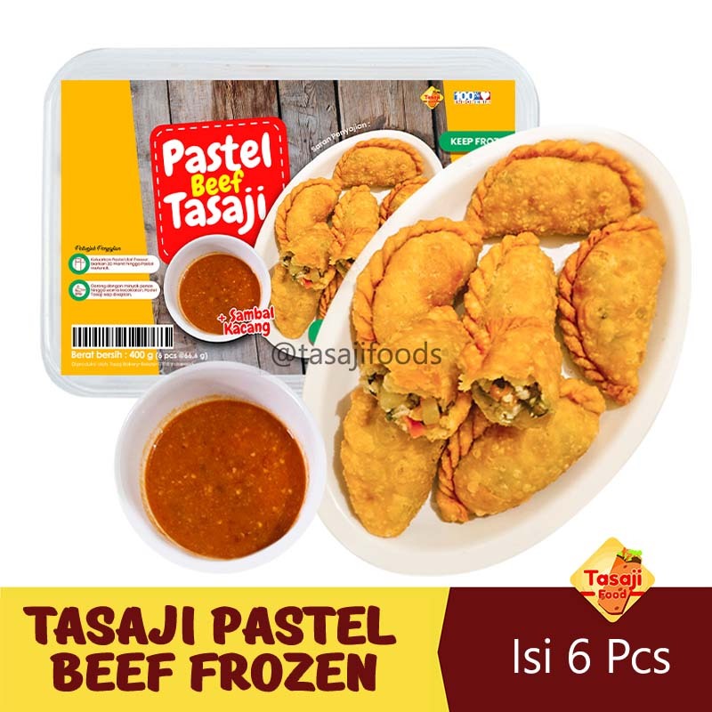 Jual Tasaji Pastel Beef Daging Sapi Chicken Frozen Isi 6 pcs + Sambal ...