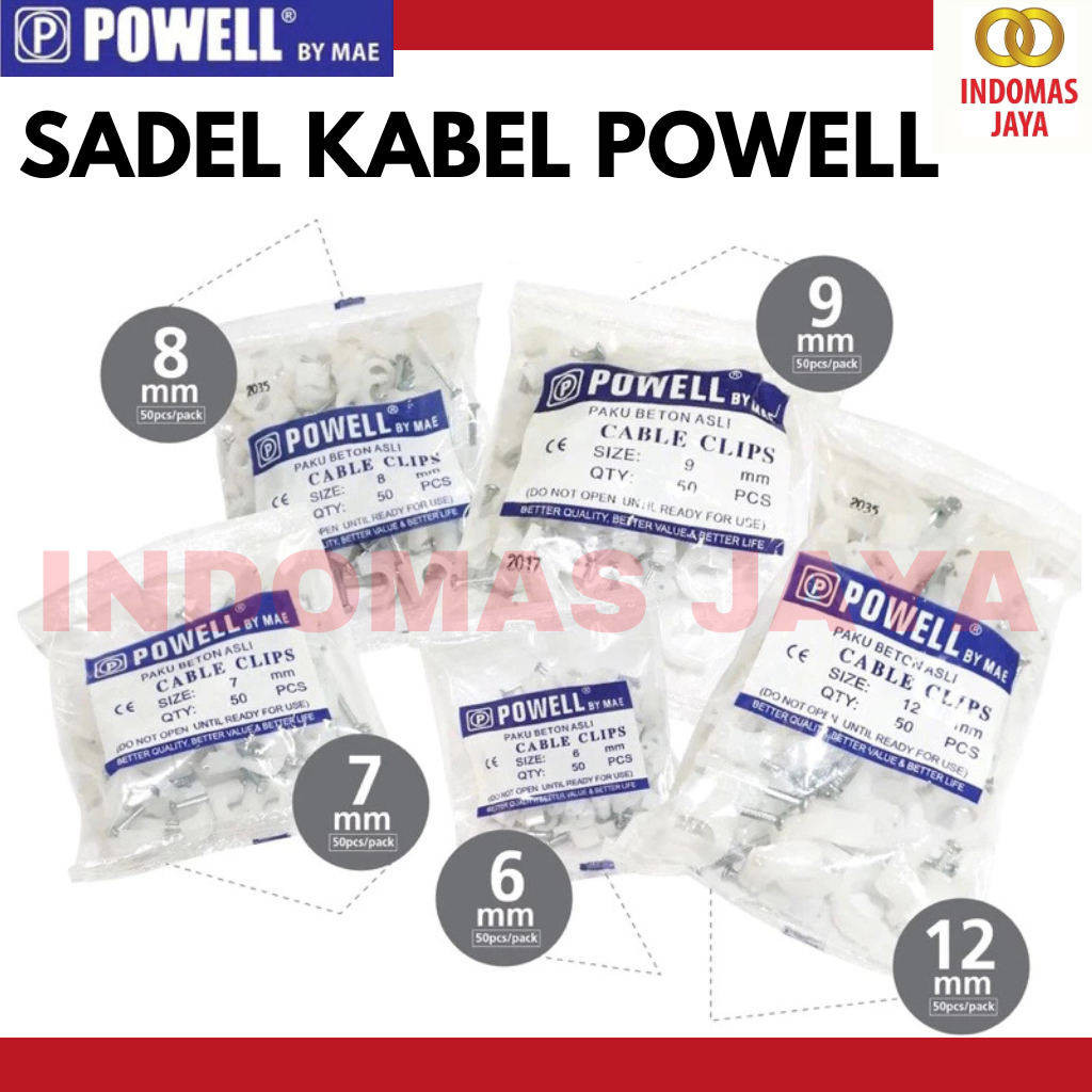 Jual Klem paku kabel beton powell/paku sadel cable clips 5mm sampai ...