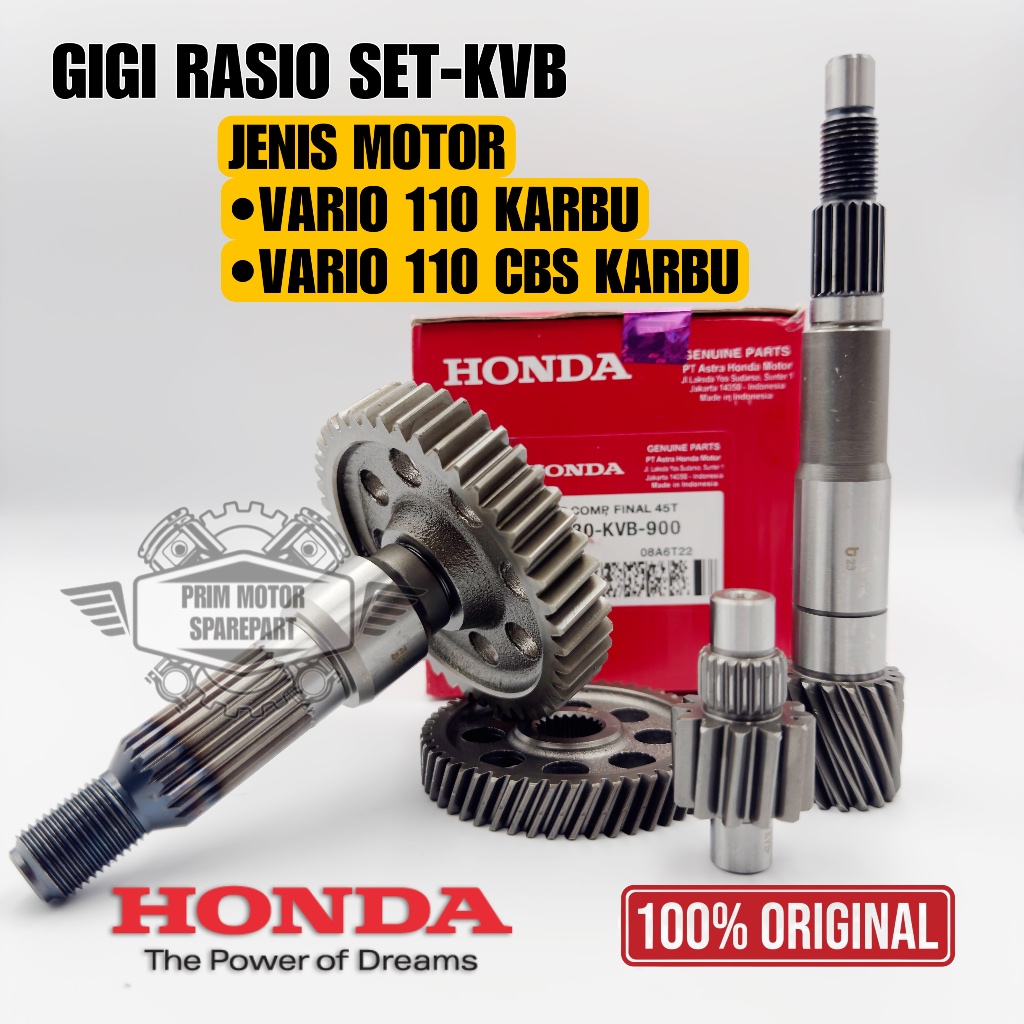 Jual ORIGINAL GIGI RASIO SET KVB HONDA VARIO 110 KARBU, VARIO 110 CBS ...