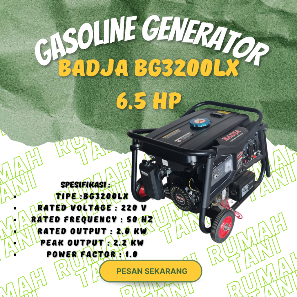 Jual genset 2000w 6,5hp badja bg3200lx generator listrik | Shopee Indonesia