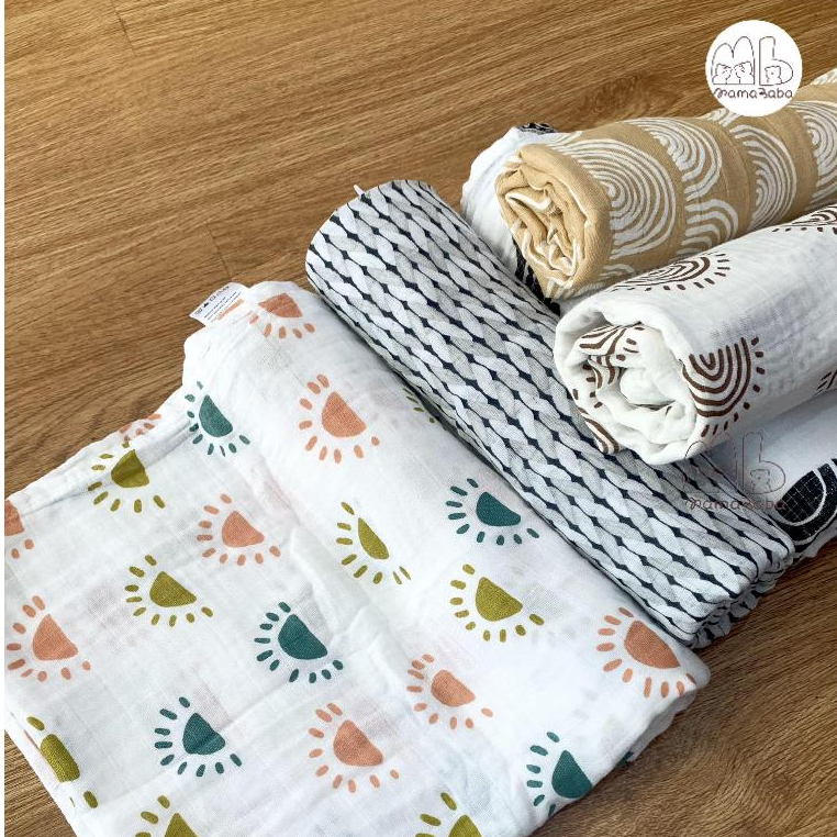 Jual MAMABABA| Kain Bedong/swaddle/selimut cotton muslin bamboo motif ...