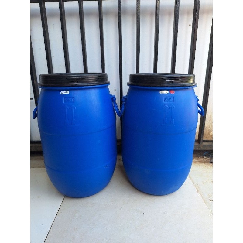 Jual Tong Drum Plastik 30 Liter Warna Biru untuk Penampungan Air dan ...