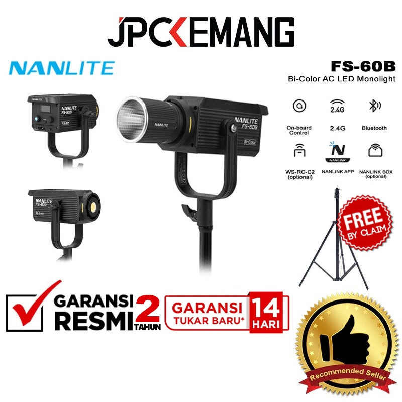 Jual Nanlite FS-60B LED Bi Color Spotlight Studio Lighting Video Light ...