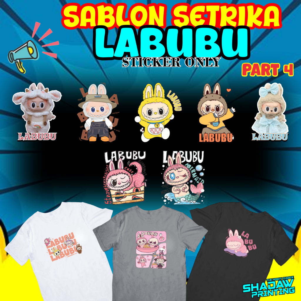 Jual SABLON setrika TEMA VIRAL LABUBU PART 4 (STICKER ONLY) | Shopee ...