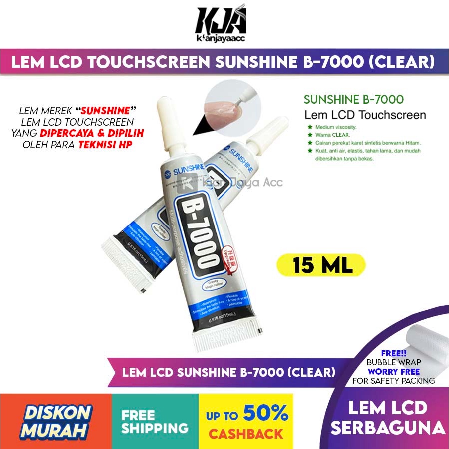 Jual SUNSHINE Lem Perekat LCD Touchscreen B7000 Clear 15ml Multi Purpose Adhesive Glue Original ...