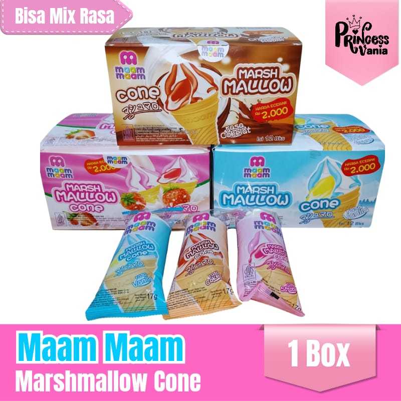 Jual MAAM MAAM MARSHMALLOW CONE 17GR 1 BOX ISI 12PCS BISA MIX RASA ...