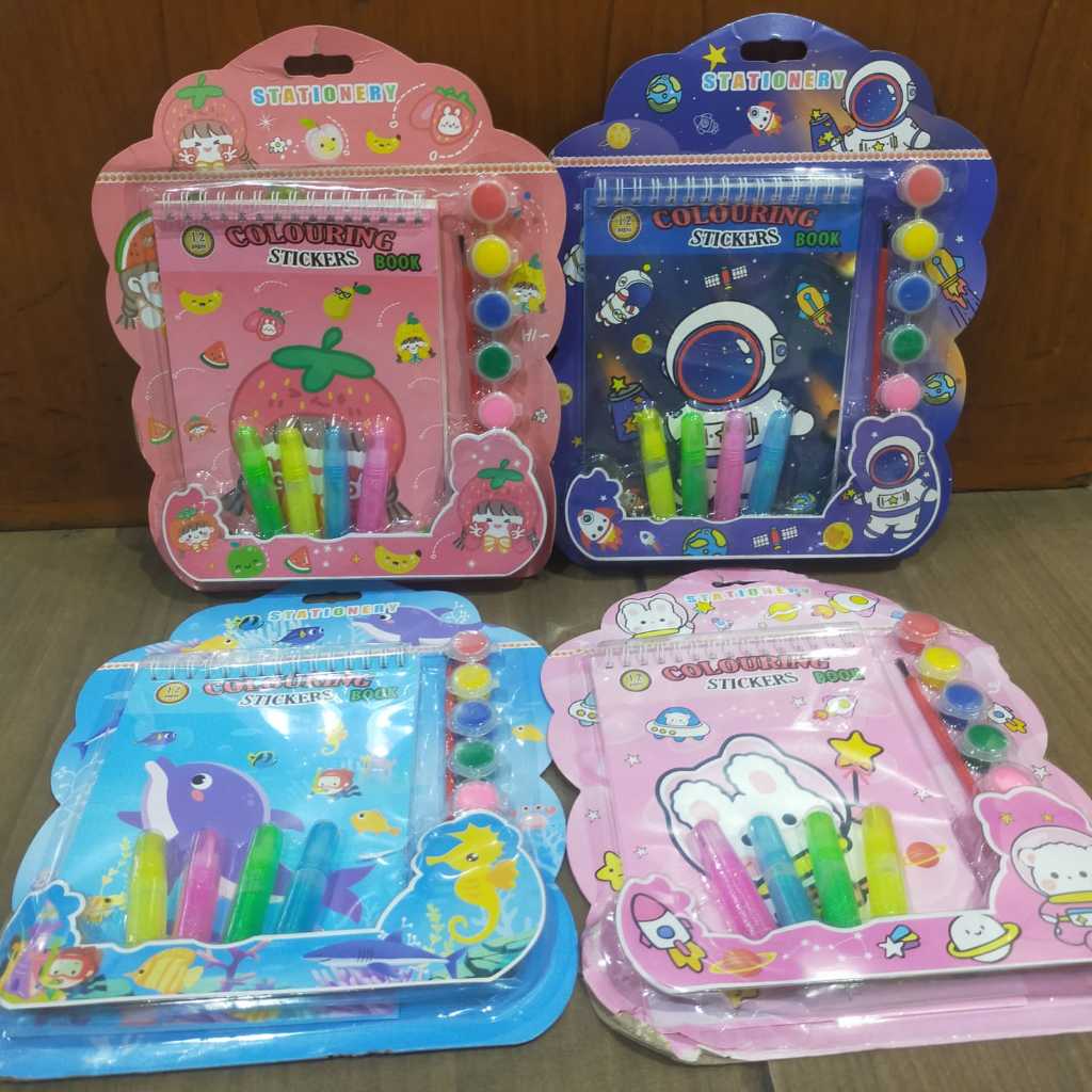 Jual Buku Mewarnai Lem Gliter Motif - 1597 / Colouring Stickers Book ...
