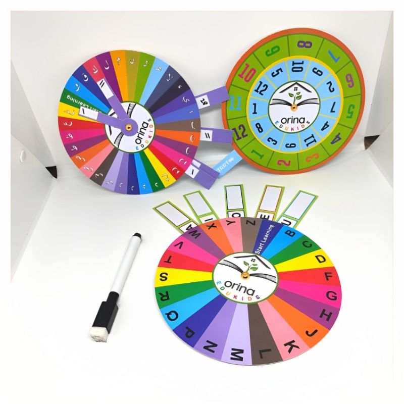 Jual Mainan Edukasi Roda Putar Huruf Angka Roda Pintar Membaca Anak ...