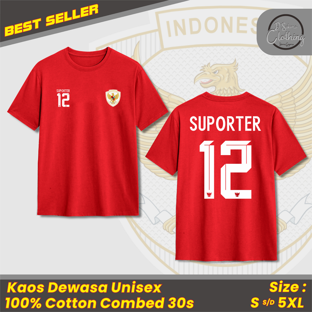 Jual Kaos Dewasa Baju Timnas Indonesia / Kaos Suporter / Kaos Suporter ...