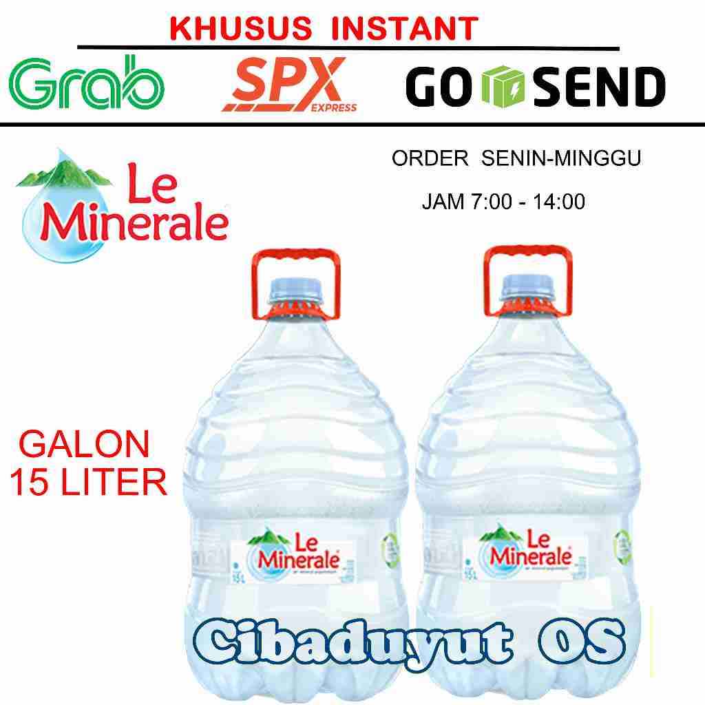 Jual GALON LE MINERALE GALON 15liter AIR MINUM MINERALE KEMASAN KHUSUS INSTAN AMDK | Shopee ...