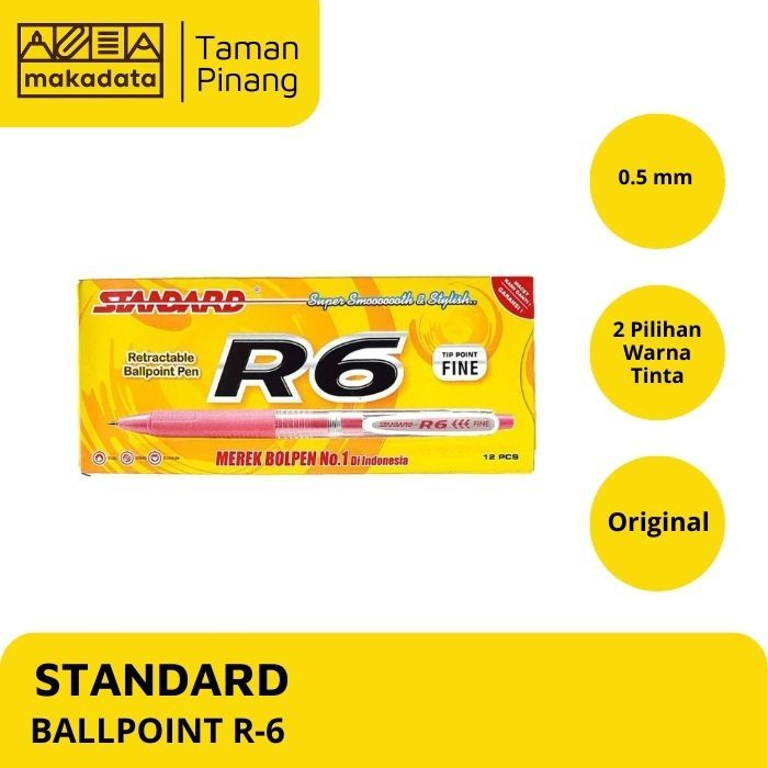 Jual STANDARD BALLPOINT / PULPEN / PEN R-6 (1 PCS) | Shopee Indonesia
