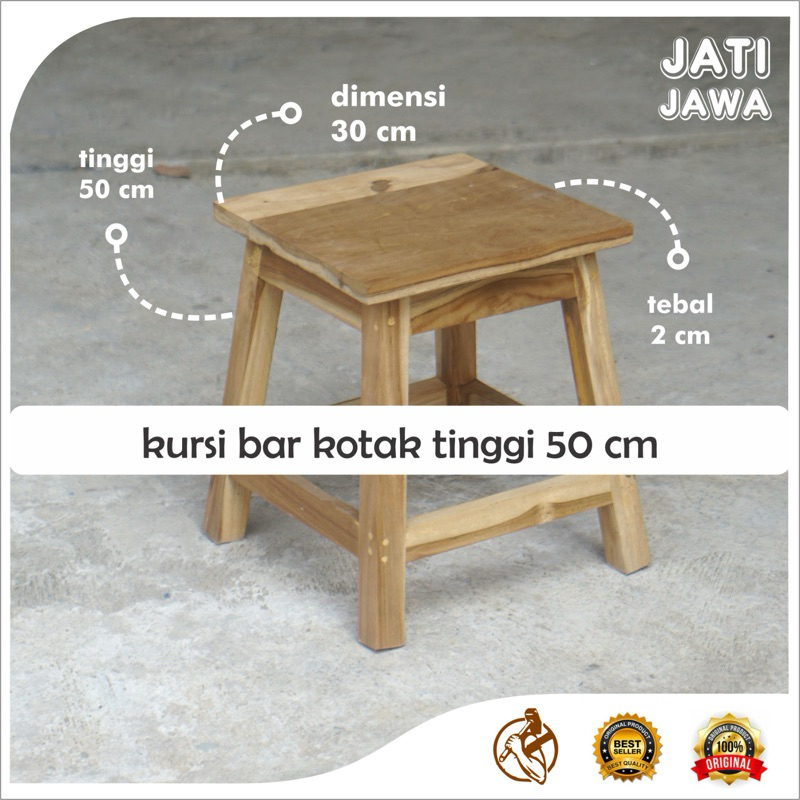 Jual Kursi warung makan persegi minimalis pingul tinggi 50 cm bahan ...