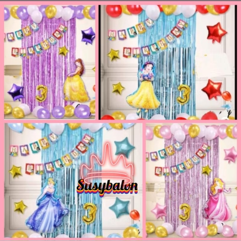 Jual Paket Simple Dekorasi Princess/Snow White/Belle/Cinderella/Aurora ...