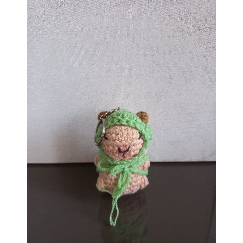 Jual capybara crochet keychain frog gantungan kunci capybara rajut ...