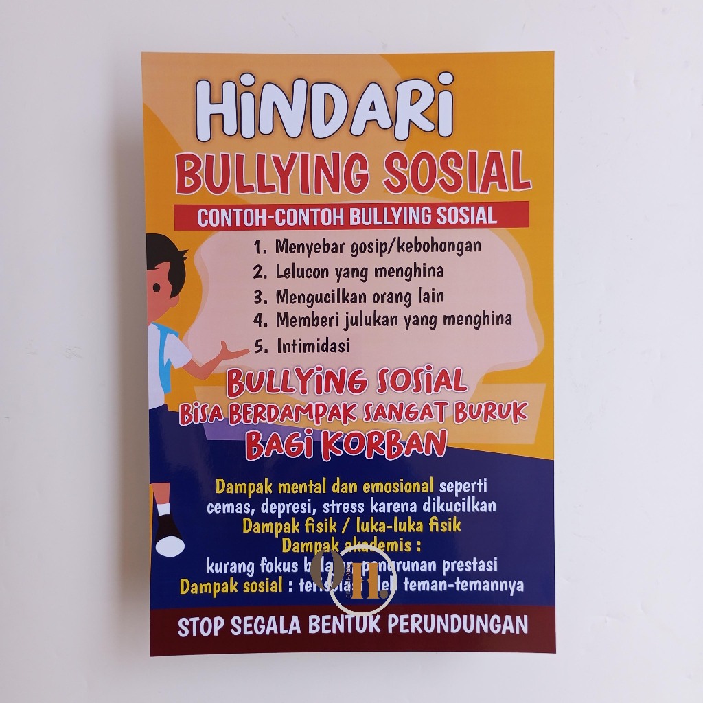 Jual Poster Hindari Bullying Sosial - Contoh Bullying Sosial - Stop Segala Bentuk Perundungan ...