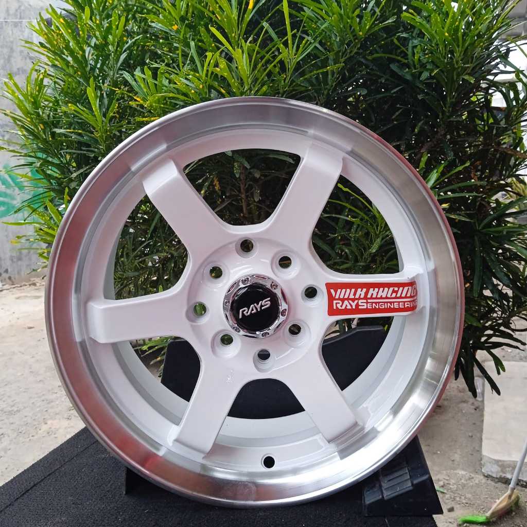 Jual Velg TE37 R14 Hol 8 Warna Putih Bibir Polish | Shopee Indonesia