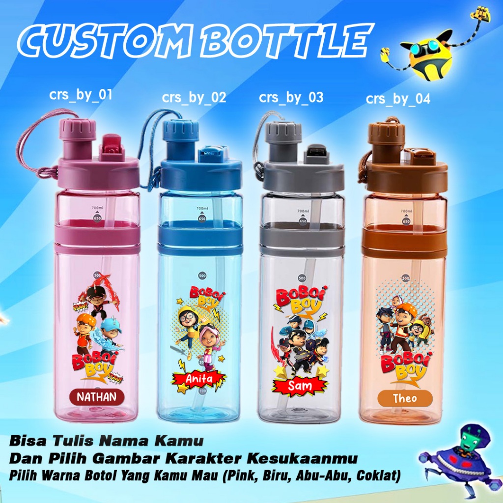 Jual BOTOL MINUM CUSTOM 2 IN 1 DESAIN KARTUN ANAK SUPER HERO PAHLAWAN BOBOIBOY | Shopee Indonesia
