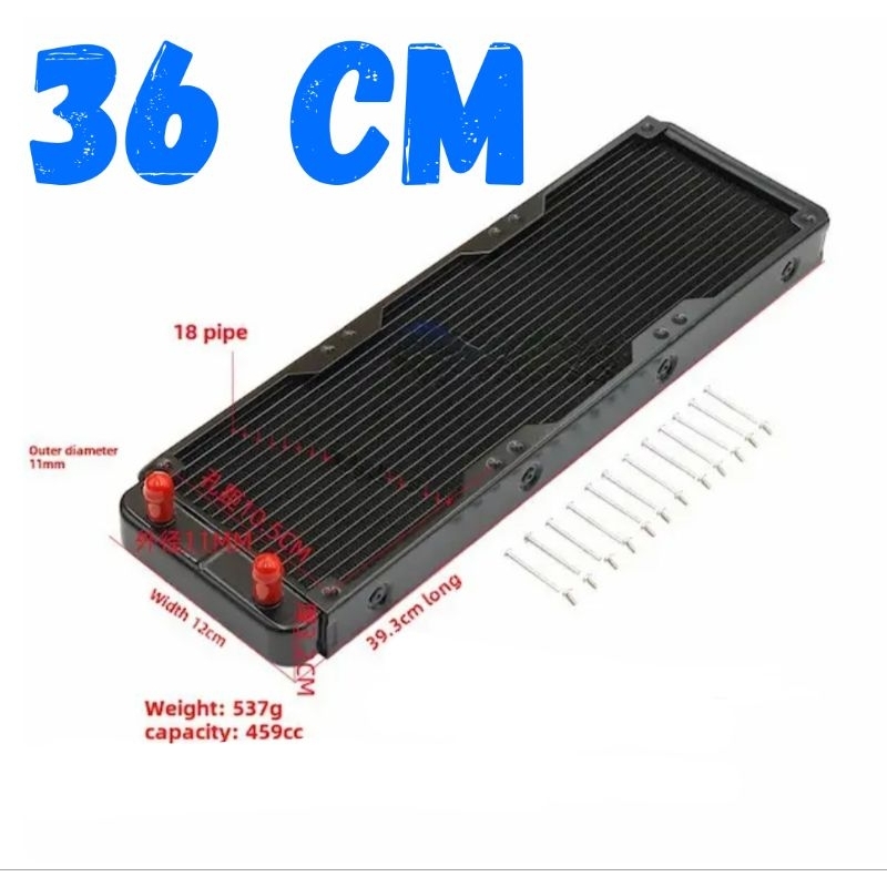 Jual Watercooling radiator 360mm 18 tube / watercooling radiator 36cm ...
