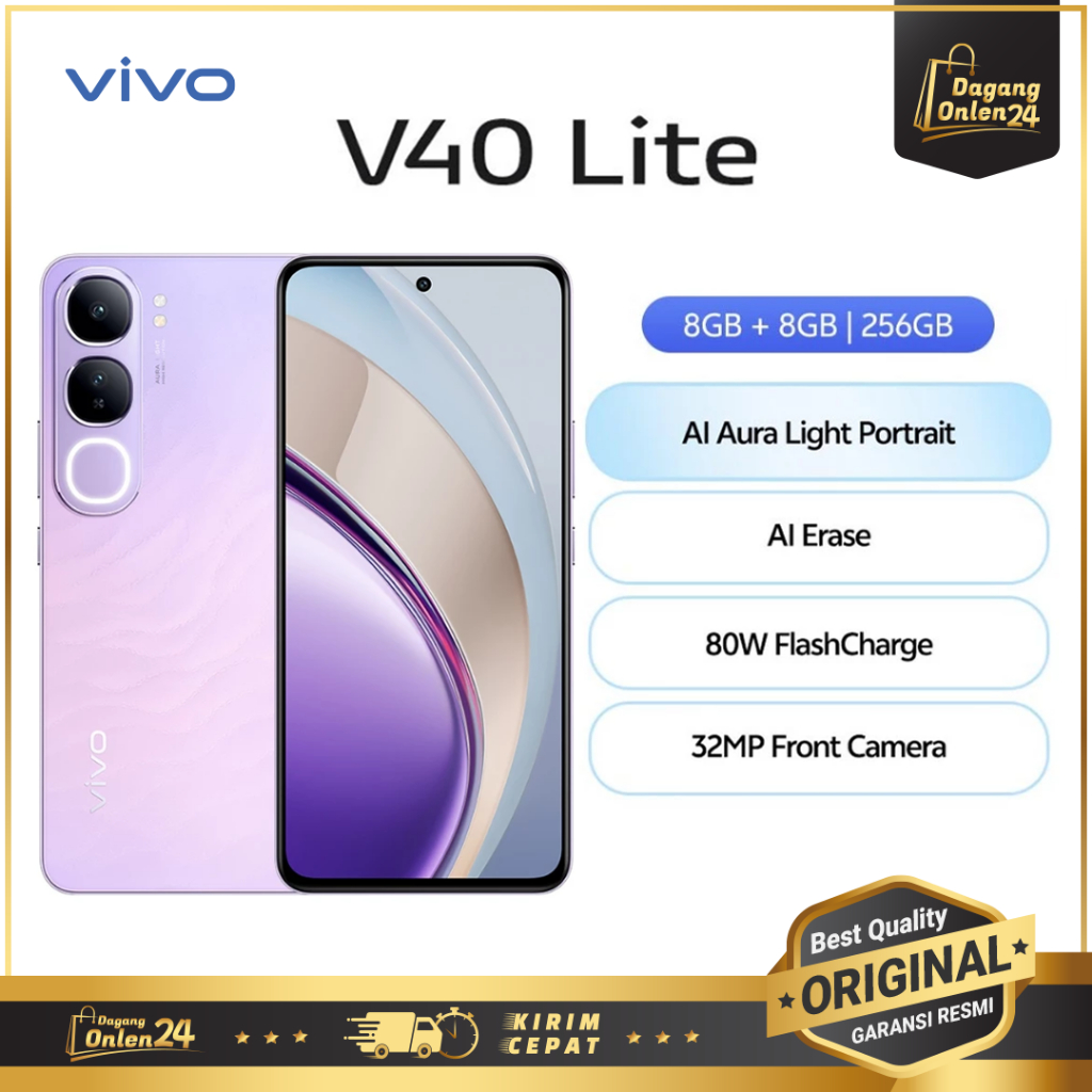 Jual VIVO V40 Lite 4G [8/256] Camera AI Aura Light Potrait 80W FlashCharge 32MP Front Camera ...