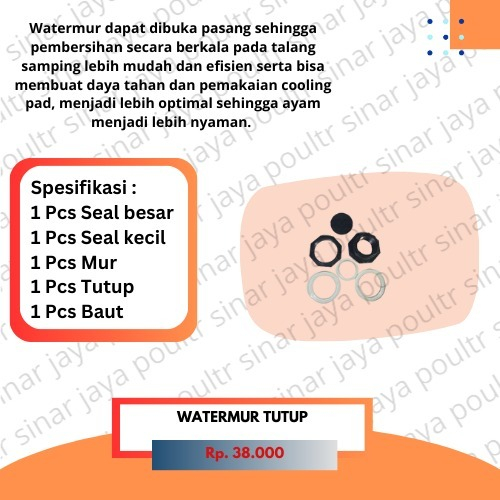 Jual Set Water mur Tutup dan Tanpa tutup / Sambungan Kiri dan Kanan / Watermur / baut / tutup ...