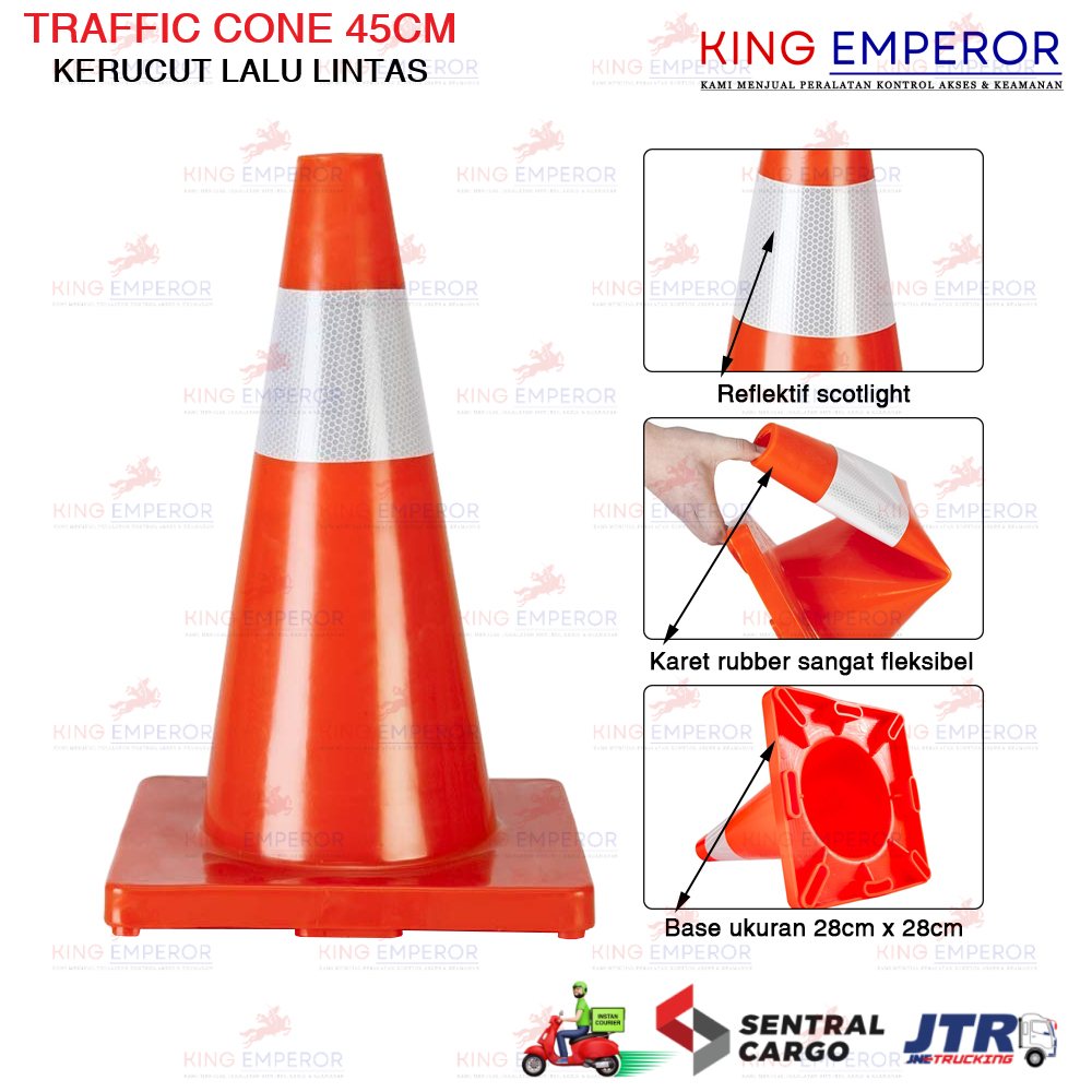 Jual Safety Traffic Cone 45CM Rubber / Kerucut Lalu Lintas 45CM Karet Rubber | Shopee Indonesia
