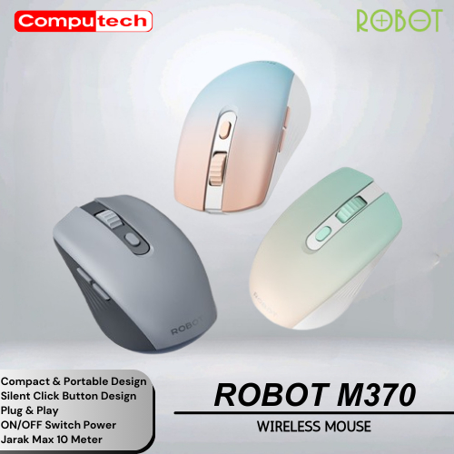Jual Robot Wireless Mouse M370 2.4GHz Silent Click Optical - Mouse ...