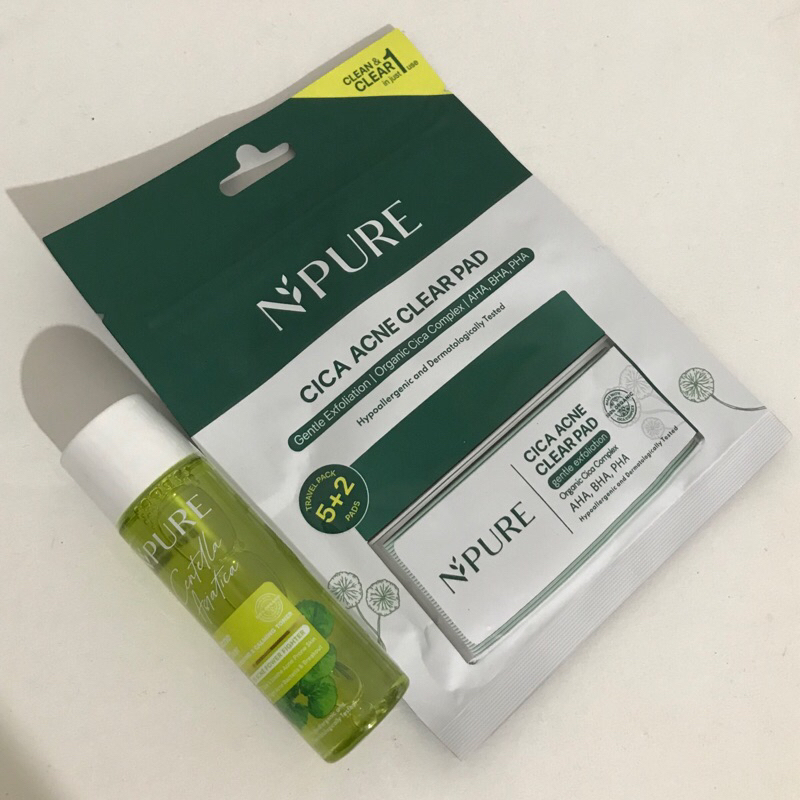 Jual BUNDLING NPURE Acne Clear Pad Cica Sachet & NPURE Toner Cica Acne ...