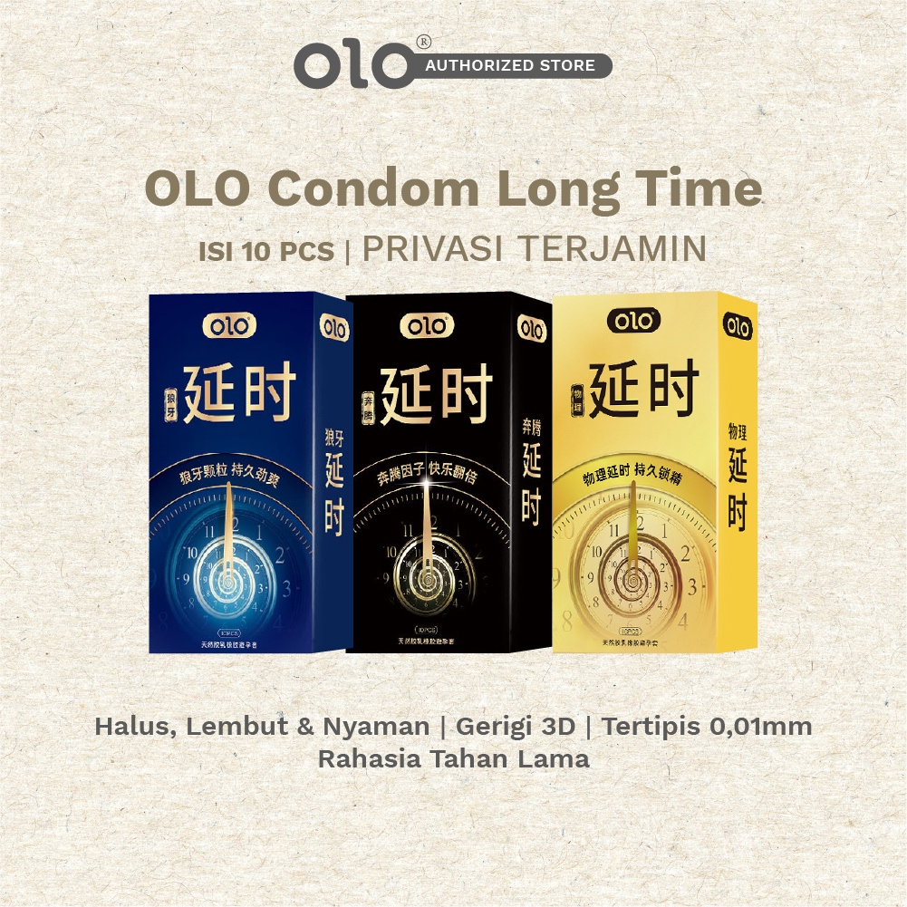 Jual Kondom OLO 001 Long Time 1 Box isi 10 pcs Condom 00.1 Paling Tipis Bergerigi | Shopee Indonesia