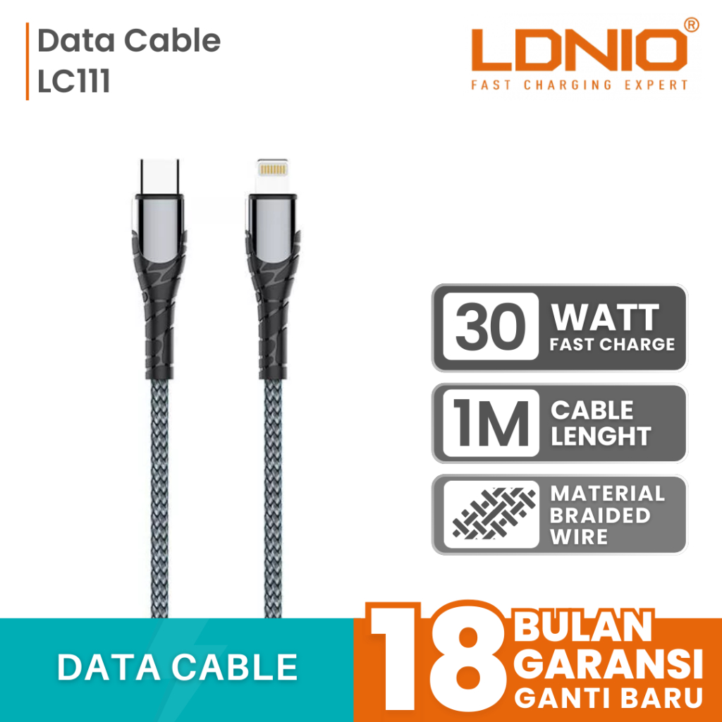 Jual LDNIO LC111 Kabel Data Type C To Lightning Fast Charging 1 Meter ...
