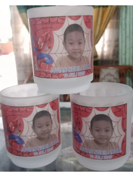 Jual Souvenir gelas custom untuk acara wedding,aqiqah,birtday,party ...