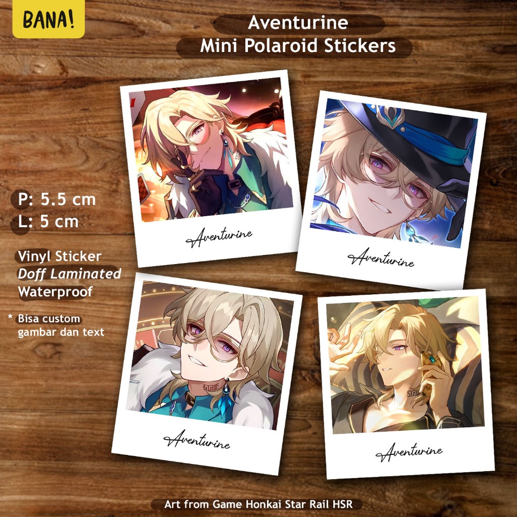 Jual Mini Polaroid Stiker AVENTURINE Honkai Star Rail Premium Anime ...