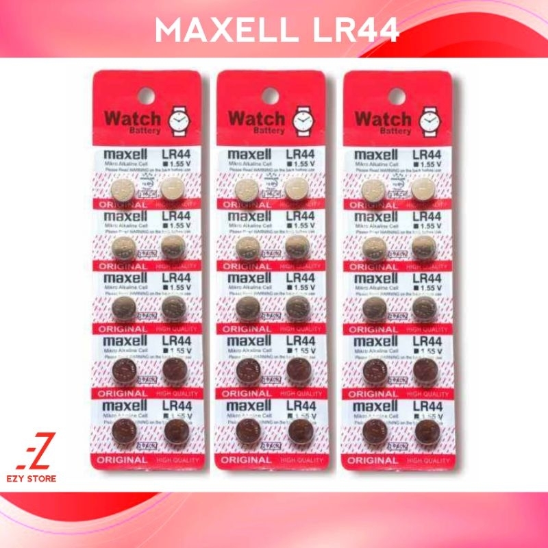 Jual Baterai Maxell LR44 AG13 L1154 357 A76 Batrai Kancing LR 44 Perlembar | Shopee Indonesia