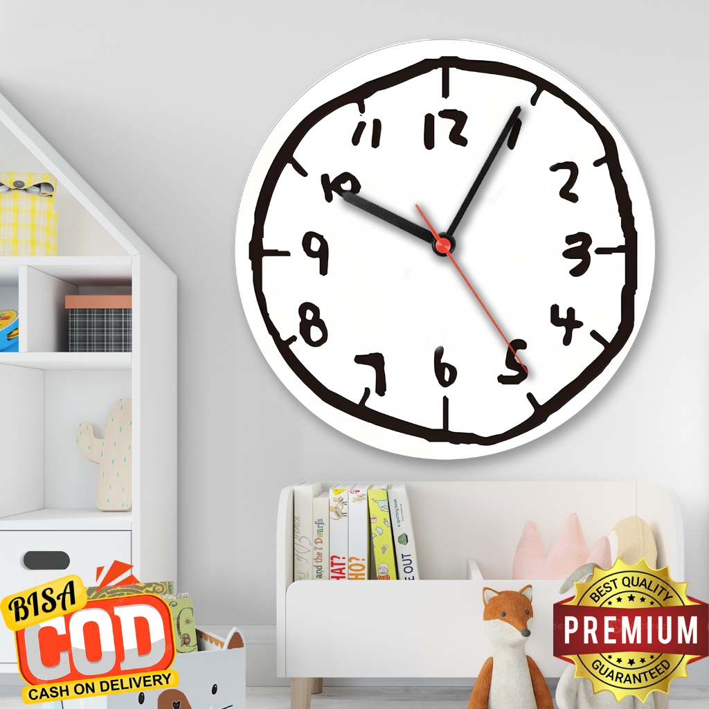 Jual Jam Dinding Unik Minimalis Dekorasi Kamar Bulat Suara Walldecor ...