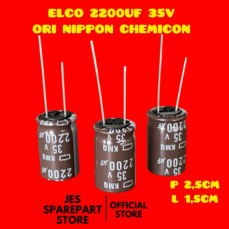 Jual ELCO 2200UF 35V ORIGINAL NIPPON CHEMICON | Shopee Indonesia