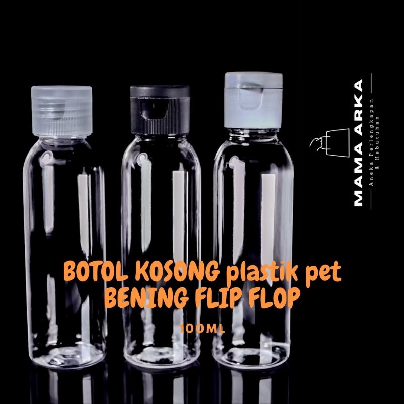 Jual BOTOL PLASTIK kosong Pet bening flip flop 100ml | Shopee Indonesia