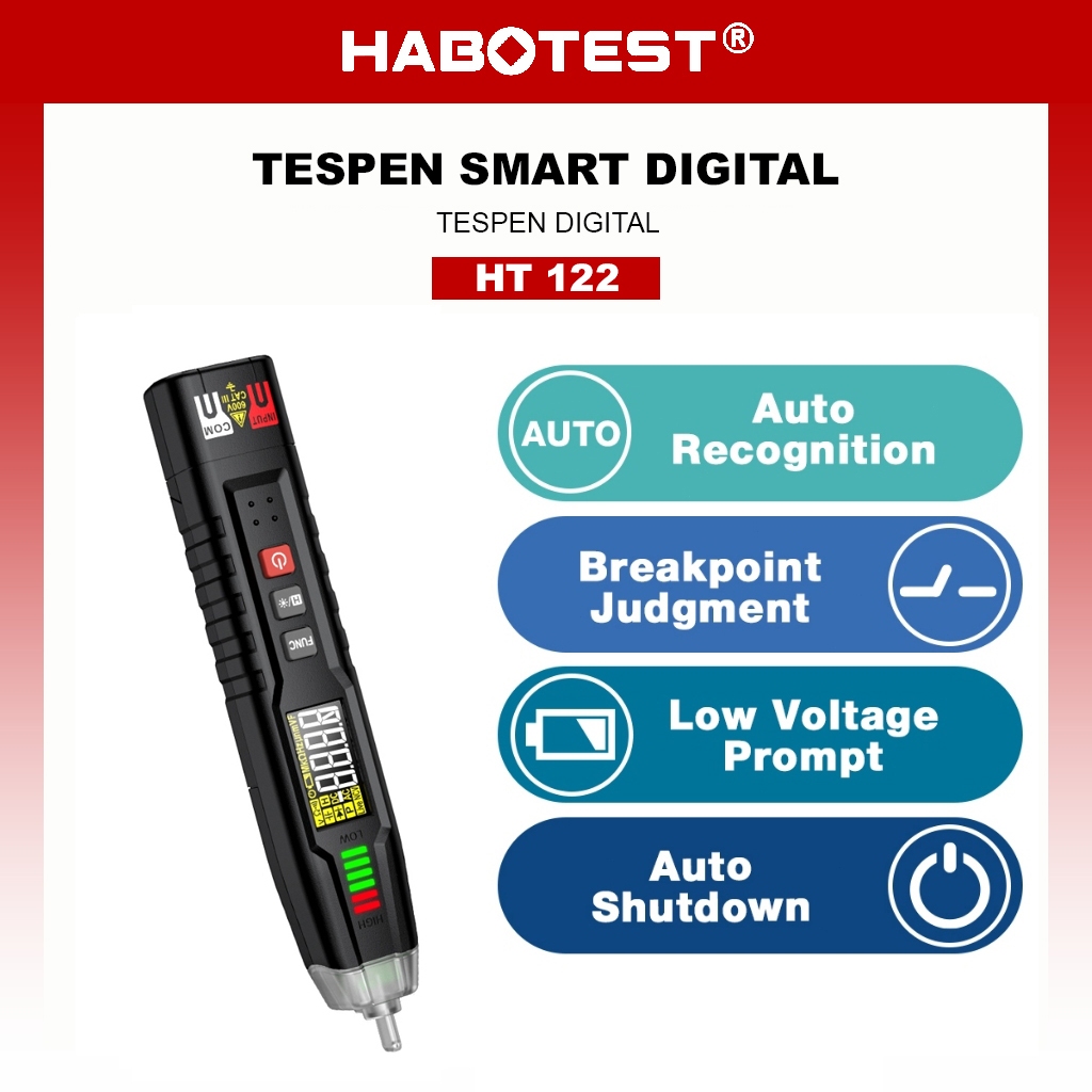 Jual HABOTEST Pena Uji Digital DC/AC Multimeter 600V Penguji Tegangan ...