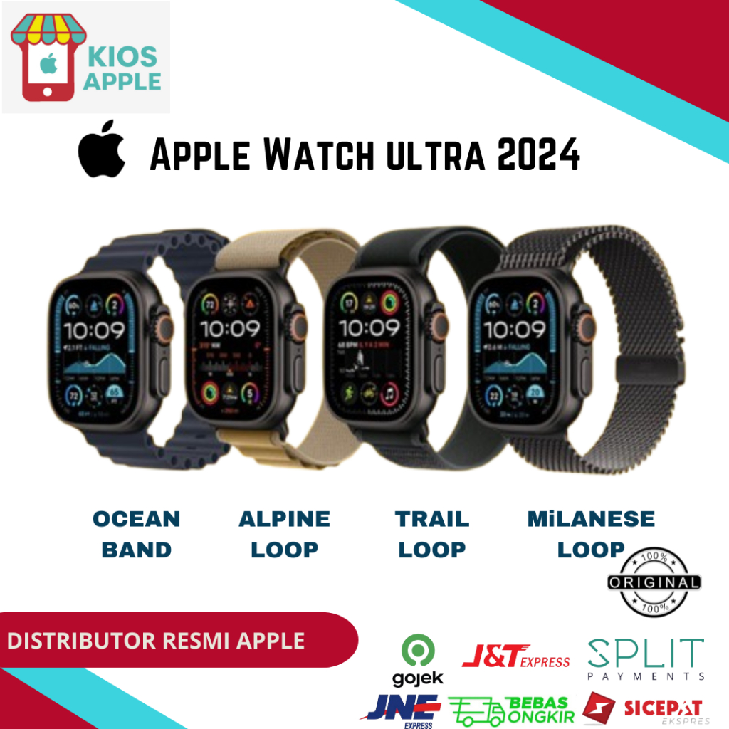 Jual Apple Watch Ultra 2 2024 Black Titanium Case 49mm Trail Alpine Milanese Loop Ocean Band ...