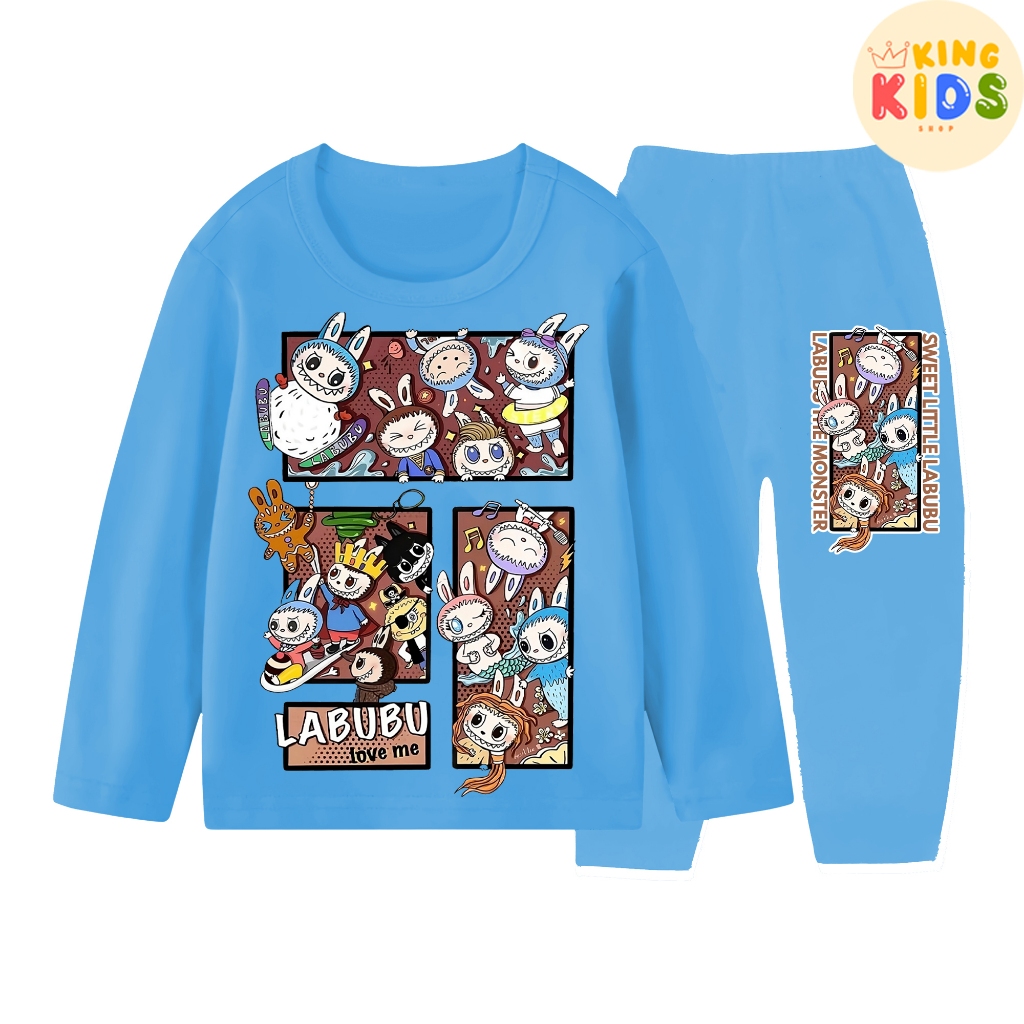 Jual Piyama viral LABUBU COMIC baju tidur lengan panjang anak laki-laki dan perempuan ukuran 1 ...